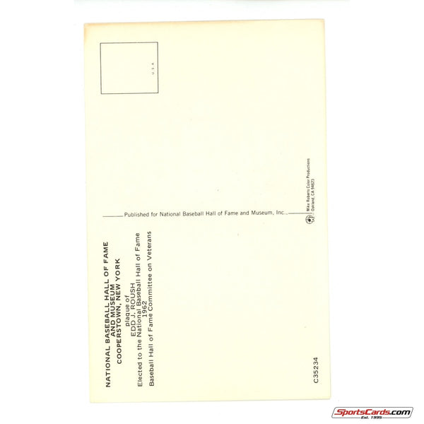 Edd Roush Signed Auto Hall of Fame Postcard Plaque - Sportscards.com