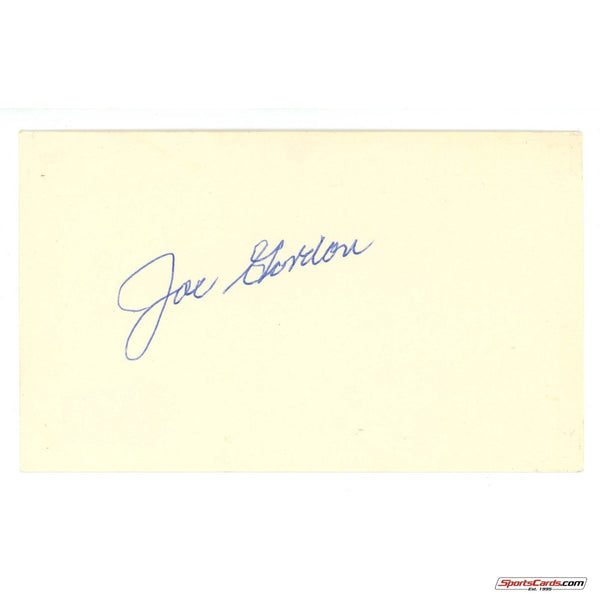 Joe Gordon Signed Auto 3x5 Index Card New York Yankees - Beckett BAS L ...