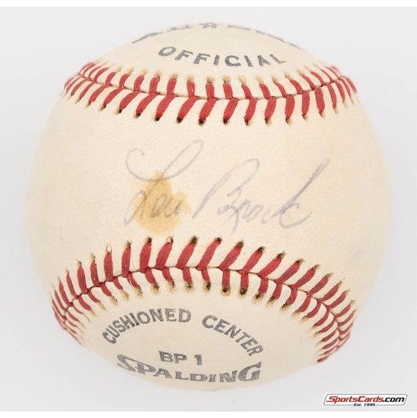 Lou Brock & Bob Feller Signed Autographed Baseball BAS - Sportscards.com