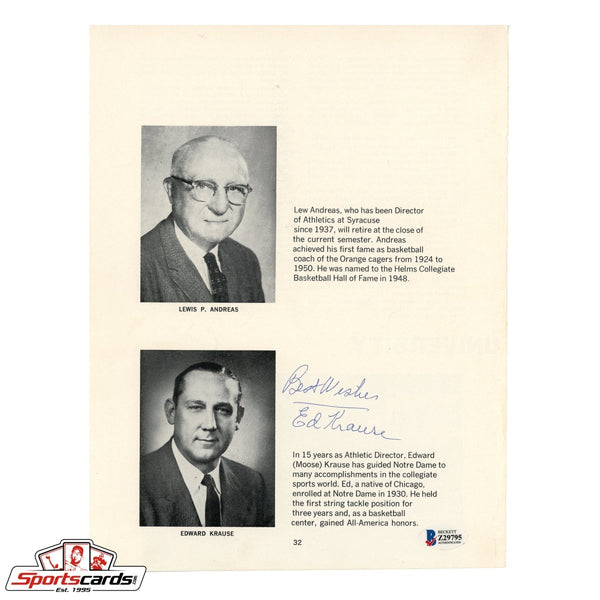 Ed Krause (d.1992) Signed Autographed Magazine Photo BAS - Sportscards.com